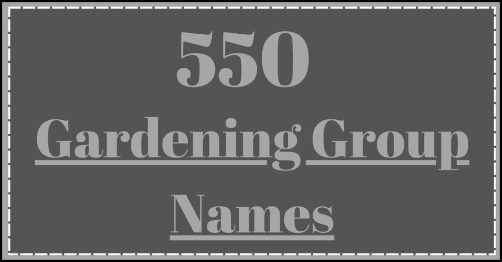 550 Best Gardening Group Names & Generator – Pick the Perfect One